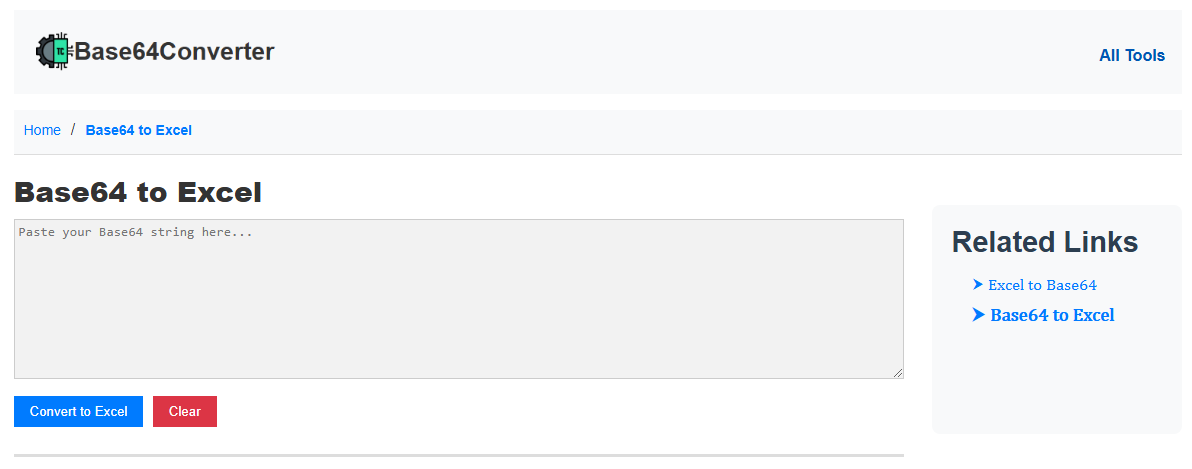 Base64 to Excel Converter - Online Tool