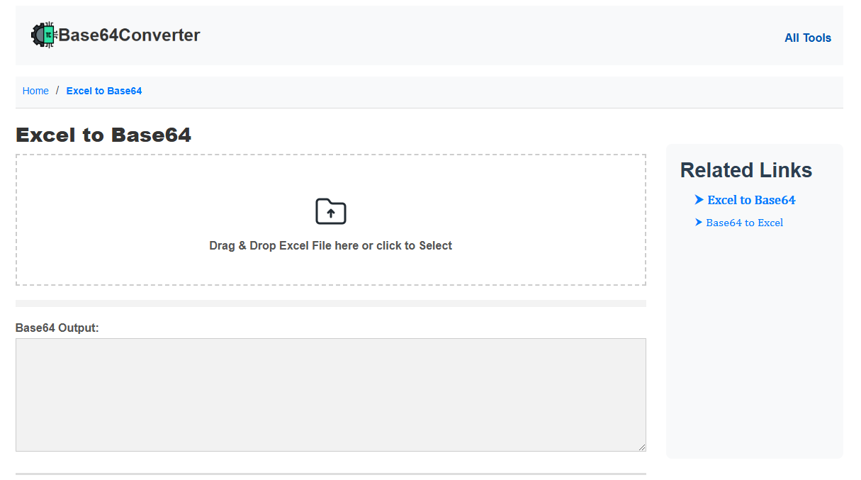 Excel to Base64 Converter - Online Tool